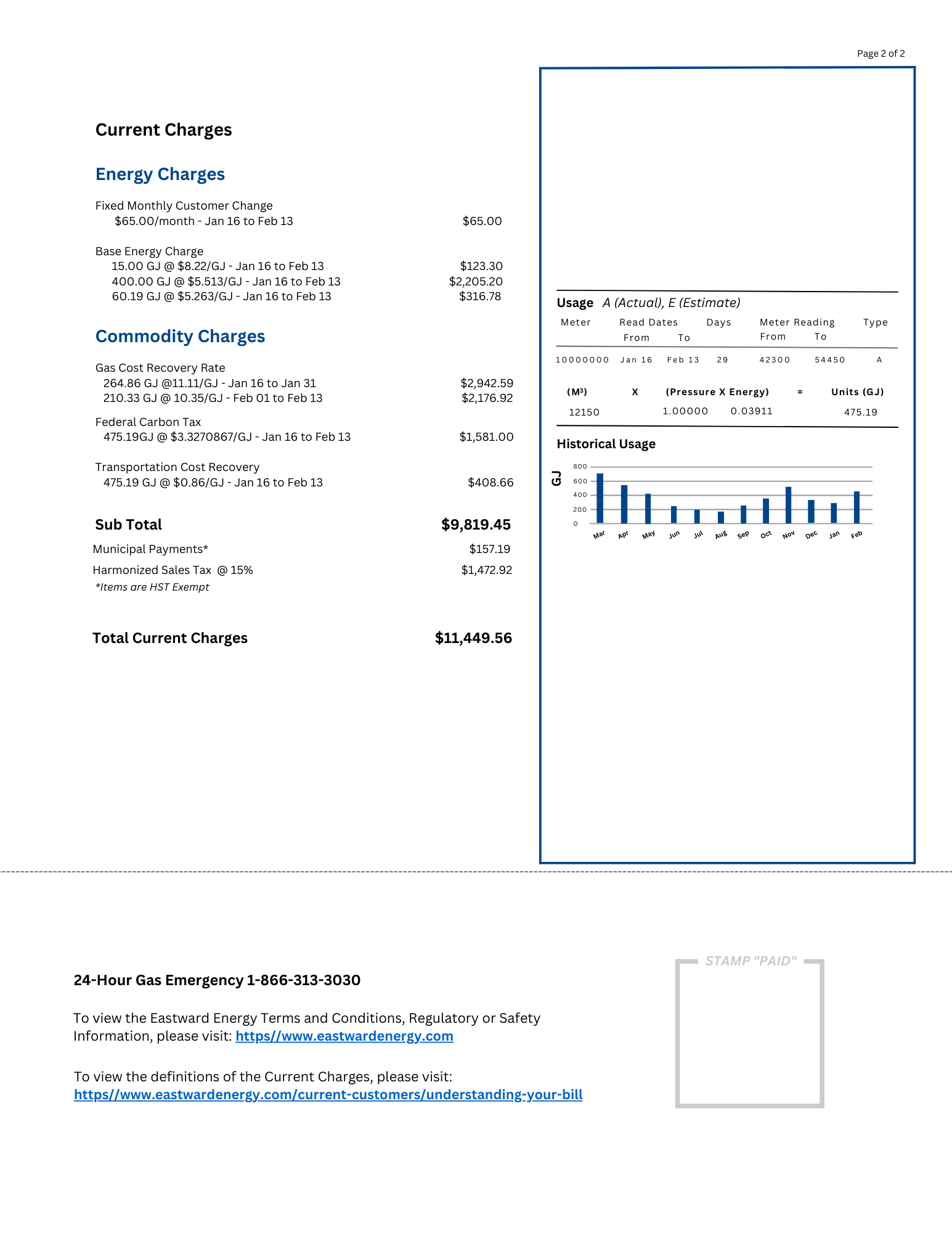 Understanding Your Invoice | Eastward Energy