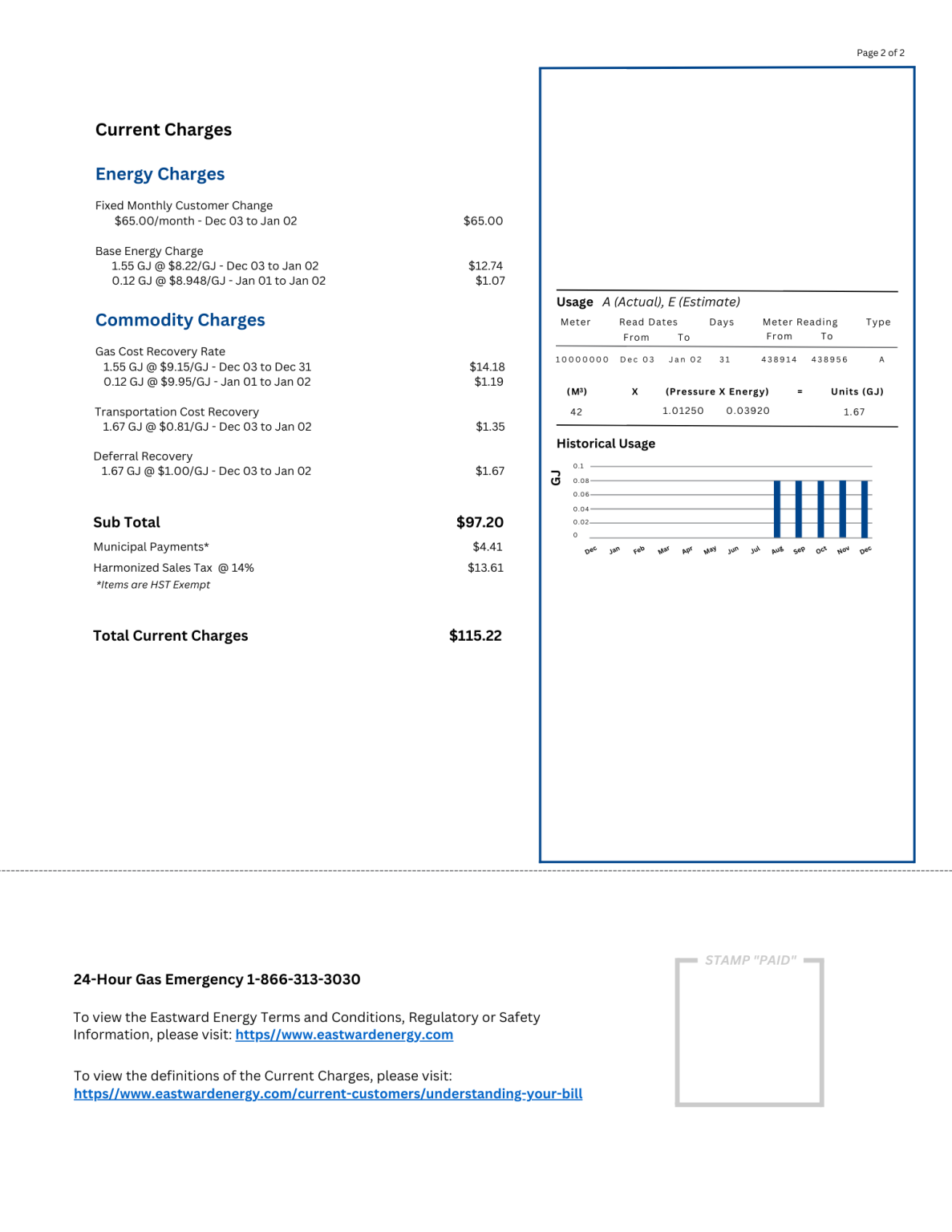 Understanding Your Invoice | Eastward Energy